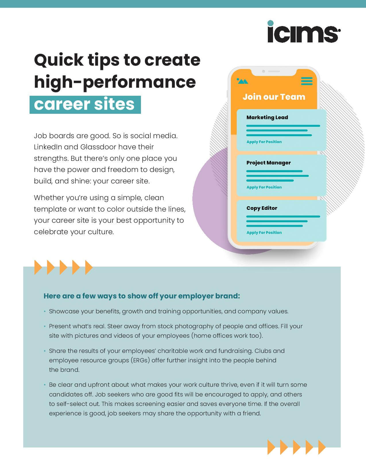 Quick tips to create high-performance career sites | iCIMS